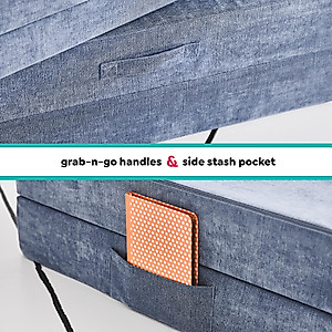 Yourigami Kids and Toddler Play Couch, Convertible Folding Sofa, Durable Foam Modular Design, Blue Lagoon