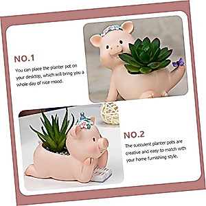 HANABASS 8 pcs Office Small Ceramic for Shaped Bonsai Plant Cactus Flower Flowerpot Garden Animal Pot Succulents Home Pig Succulent Planter Decor Ceramics Pots Planters Containers