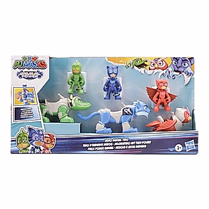 PJ Masks Animal Power Hero Animal Trio Playset, with 3 Toy Cars and Action Figures, Preschool Toys, Superhero Toys for 3 Year Old Boys and Girls and Up