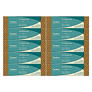 Himalaya Botanique Neem & Pomegranate Toothpaste, Original Formula for Brighter Teeth and Fresh Breath, 0.74 oz, Fluoride Free, TSA Approved Travel Size, 10 Pack