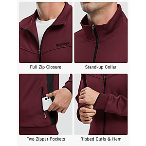 Rdruko Men's Track Suits Sweatsuits 2 Piece Set Jogging Workout Casual Warm Up Outfit Full Zip(Red, US XXL)