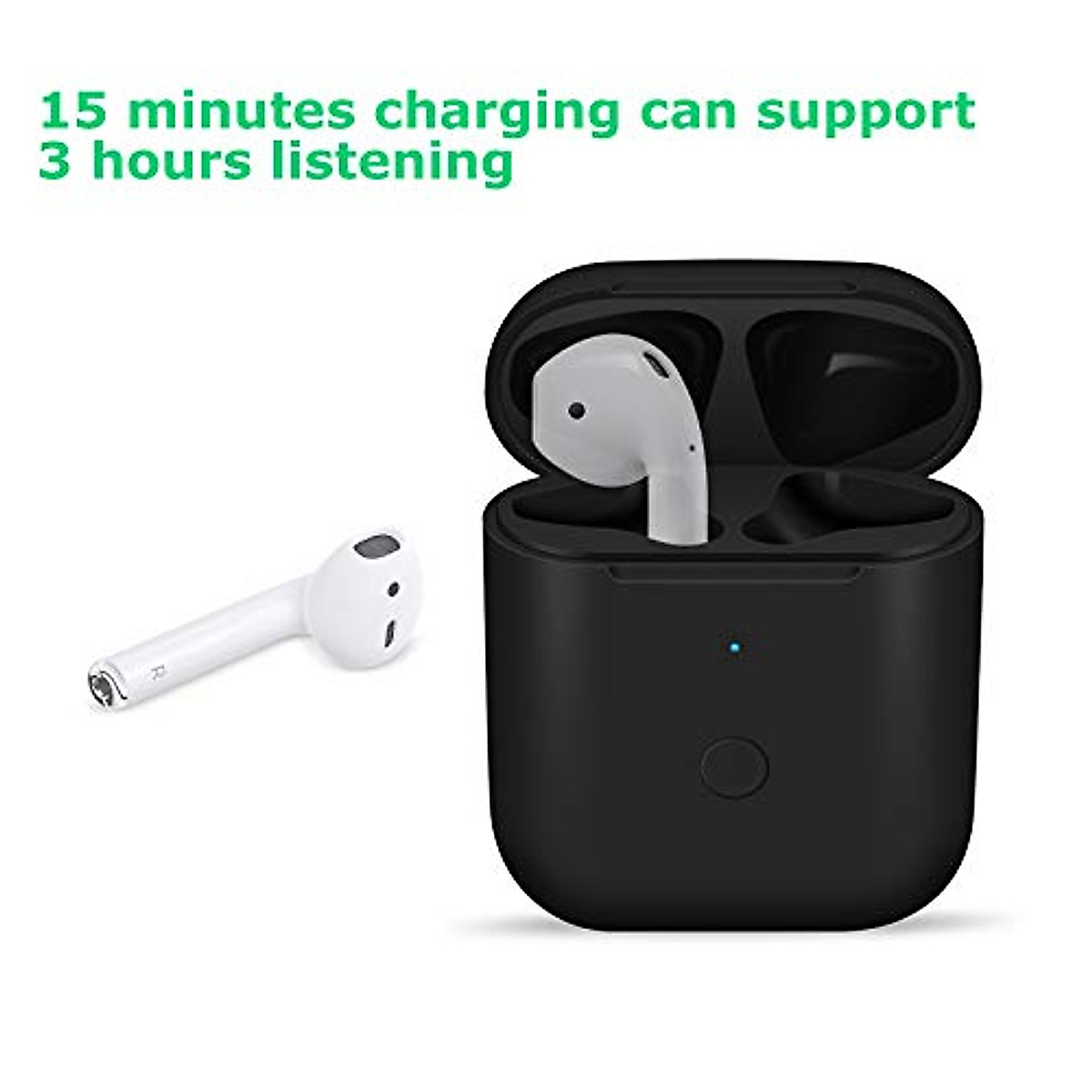 Wireless Charging Case Compatible with AirPods 1 2，Air pods Charger Case Replacement with Bluetooth Pairing Sync Button，no Aipods