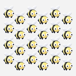 24Pcs Bumble Bee Cupcake Toppers Little Figurine Bee Cupcake Picks Oh Babee Cake Decorations for Bee Theme Baby Shower Kids Boys Girls Birthday Party Decoration Supplies
