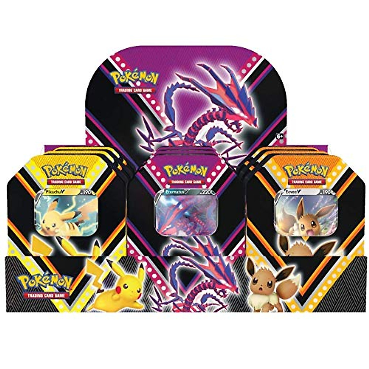 Pokémon POK80779-D6 TCG: V Powers Tin (one at Random), Mixed Colours