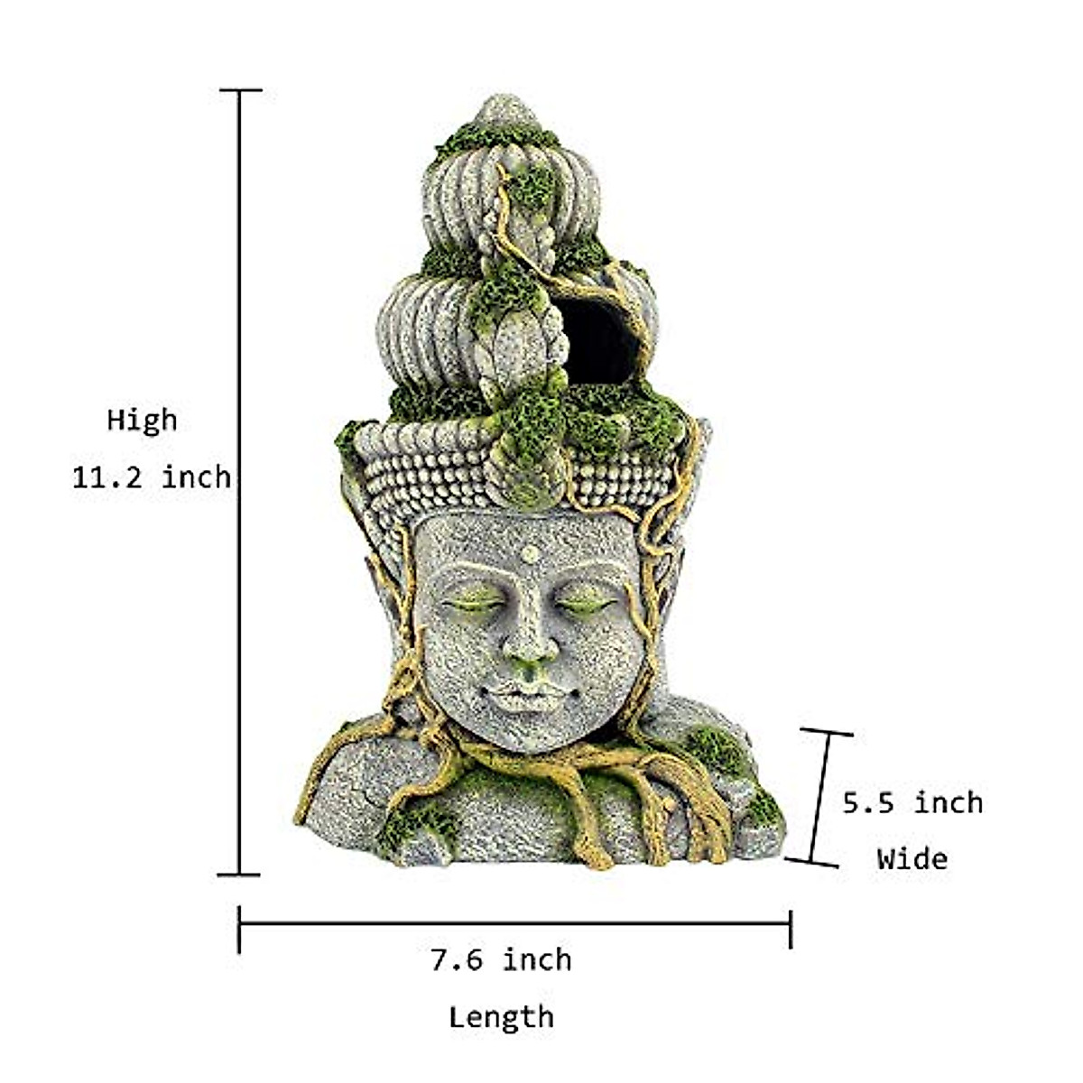 Sunyiny Aquarium Decorations Head Sculpture Aquarium Decor Ornament Large Fish Tank Decorations for 20 30 Gallon Aquarium