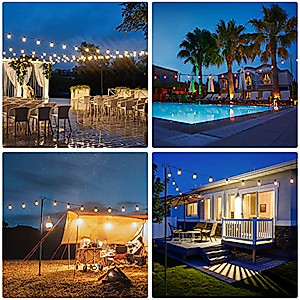 addlon 4Pack 10FT String Light Poles for Outdoor String Lights, Waterproof Harder Metal Outdoor Poles for Hanging String Lights for Patio, Garden, Bistro, Wedding, Parties - Black