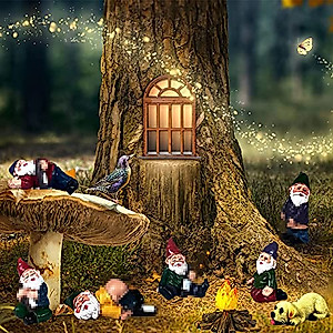 Wetufin - 16pcs Miniature Funny Garden Drunk Gnomes Mini Funny Creative Dwarf Garden Gnome Statues Decoration for Indoor Outdoor Yard Patio Bonsai Potted Plants Landscape Desk Decor, Gift for Kids