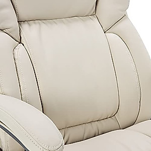 Serta Executive Office Adjustable Ergonomic Computer Chair with Layered Body Pillows, Waterfall Seat Edge, Bonded Leather, Ivory White