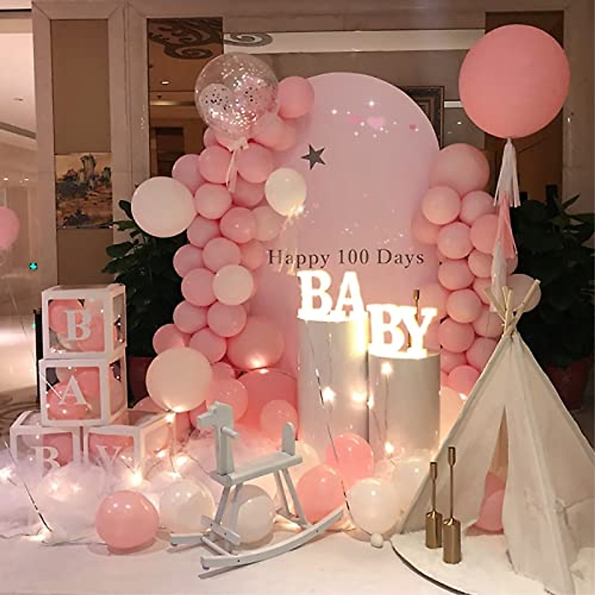 10 inch Pastel Pink Party Balloons, 100 pcs Macaron Pink Latex Balloons Light Pink Birthday Balloons (Pastel Pink)