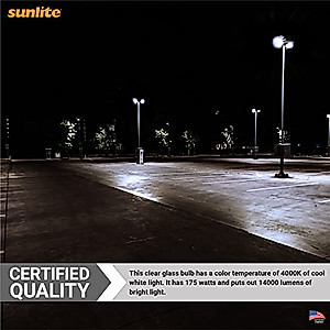 Sunlite MH400/U/MOG M59 Metal Halide Lamp, 400 Watts, Mogul Base (E39), ED37, 12,000 Hour Life Span, 36000 Lumen, Clear Finish, 4000K, 2 Pack