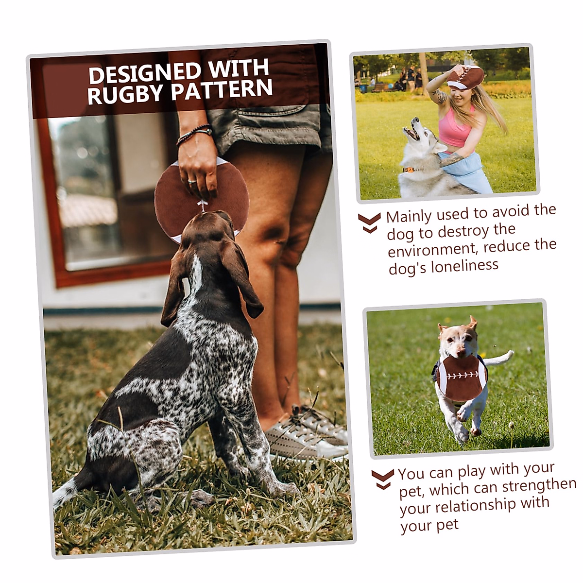 Ipetboom Rugby-Shaped Pet Interactive Plaything Floating Dog Toy Plush Plastic Dog Flyer Toy Fun for Pups