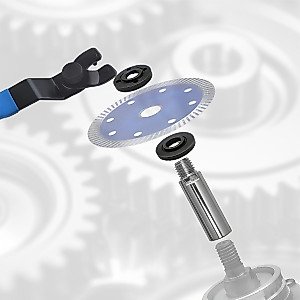 5/8"-11 Angle Grinder Extension Shaft Set Connecting Rotary Rod with Adjustable Angle Grinder Pin Wrench Lock-Nut Spanner and Flange Nut kit Compatible with Bosch Dewalt Makita etc(3" & 4" & 5.5")