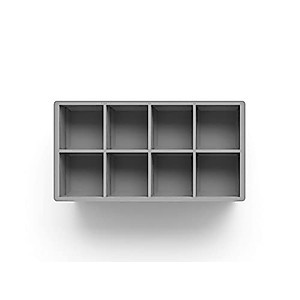 glacio Ice Cube Trays Silicone - Large Ice Tray Molds for making 8 Giant Ice Cubes for Whiskey - 2 Pack