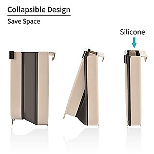 Horoper Hanging Trash Can, Foldable Garbage Can, Waterproof Multifunctional Countertop Hanging Kitchen Trash Can for Home Kitchen Bathroom(Coffee)