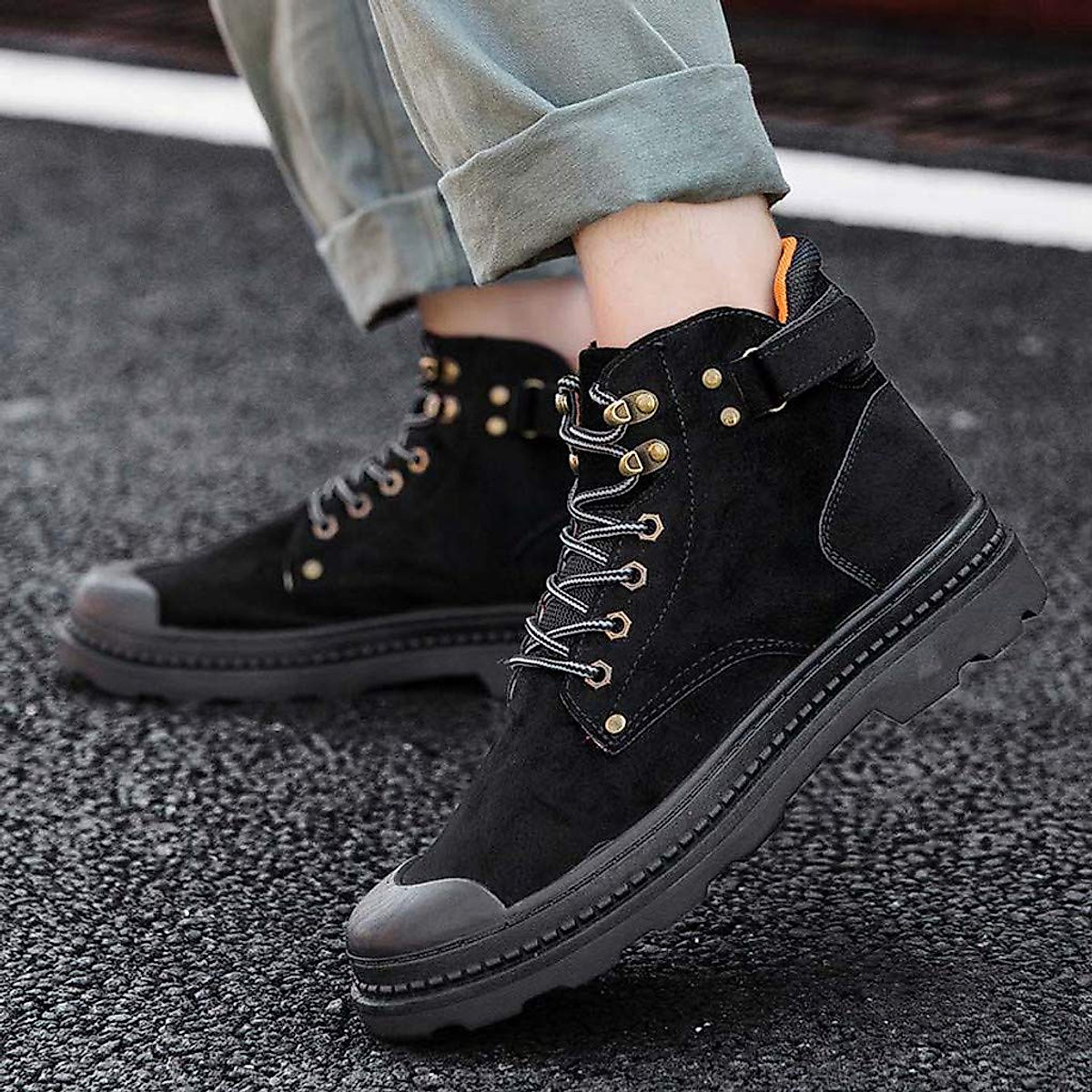 Fheaven Men's Plus Waterproof Hiking Boot Breathable Winter Plus Velvet Warm Casual Sneakers Outdoor Hiking Shoe