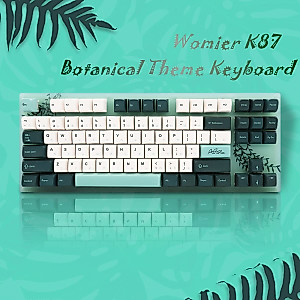 Womier K87 75% Keyboard, 87 Keys Gaming Keyboard, Hot Swappable TKL Mechanical Keyboard, RGB Keyboard with Plant Theme PBT Keycaps for PC MAC PS4 Xbox Laptop, Red Switch