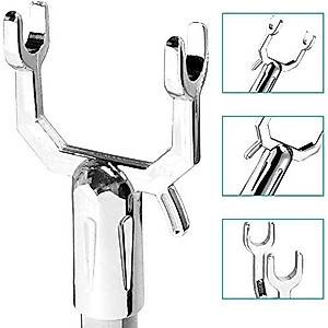 Extended Long Reach Stick Pole with Hook 63" Telescopic Garment Reaching Stick Adjustable Reaching Pole for Ceiling, Garment Blind Window