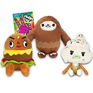 Toca Life World Plush Stuffed Animal Set for Kids - 3 Toca Life Stuffed Animal Plushes Bundle Plus Tattoos for Boys, Girls | Toca Life World Plushies