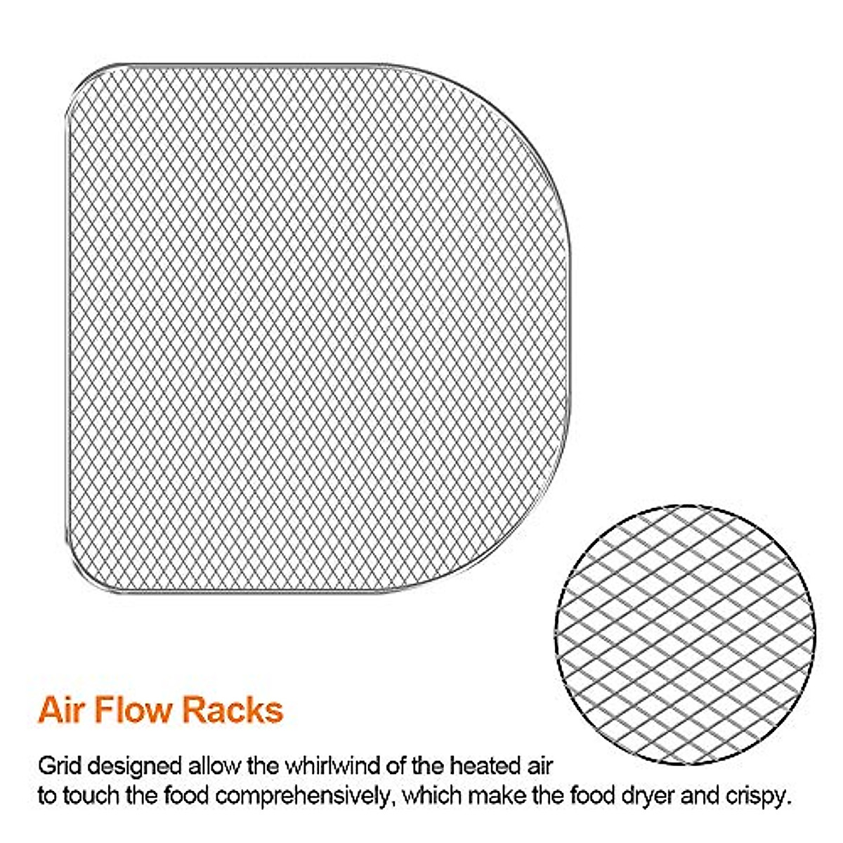 Replacement Dehydrator Racks for 6qt Chefman, Caynel and Power Air Fryer Oven, Dehydrate Fruits and Meats, Air Flow Racks, Removable trays, Air Fryer Oven Accessories (3 Pieces)