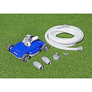 Bestway FlowClear AquaDrift Automatic Above Ground Swimming Pool Vacuum Cleaner with Multidirectional Wheels and 3 Adjustable Settings, Blue