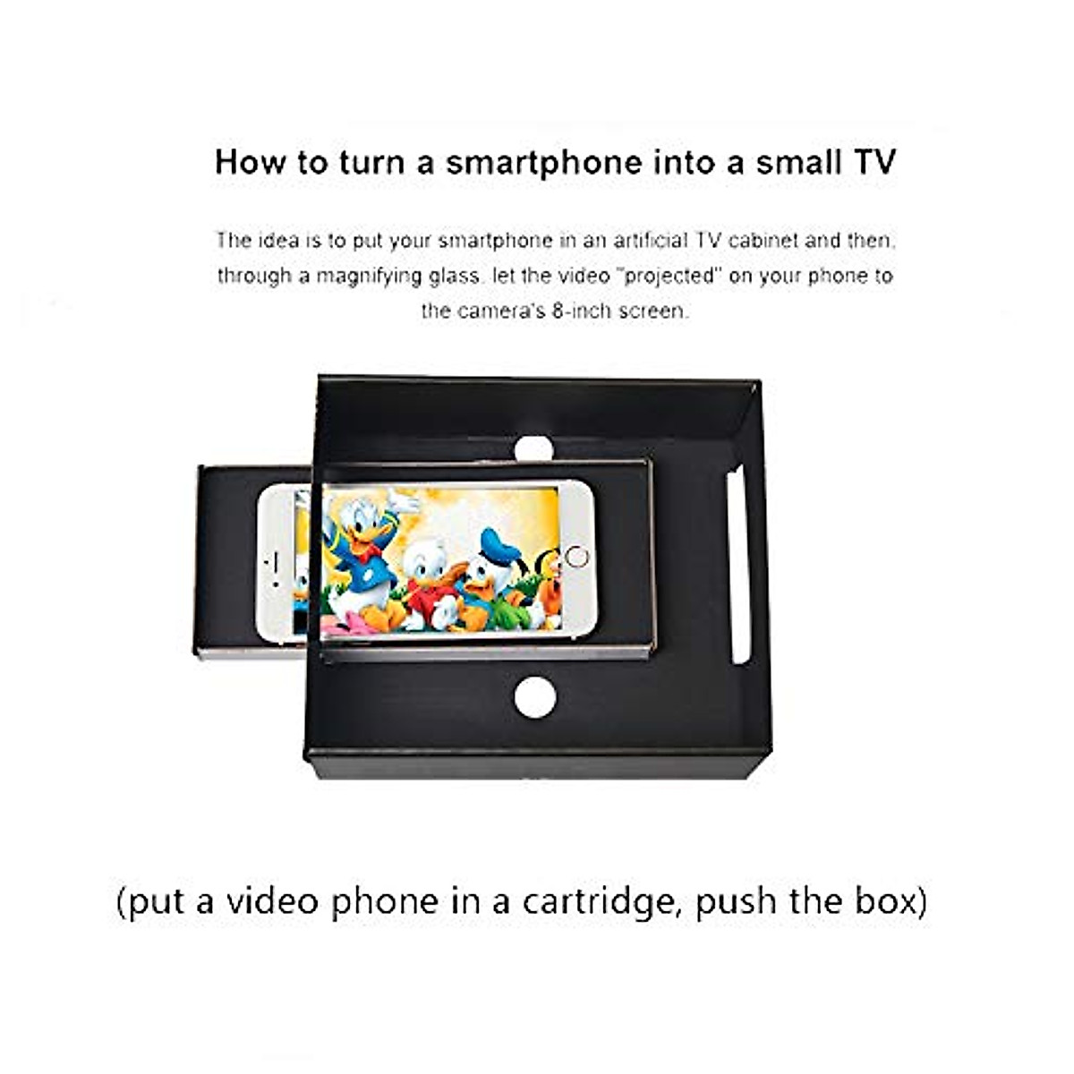 Retro TV Amplifier,Screen Magnifier for Smartphone,Phone Holder – Smartphone 3D Magnifier Projector Screen for Movies, Videos, DIY Cardboard TV Phone Stand with Screen Amplifier for Most Smartphone