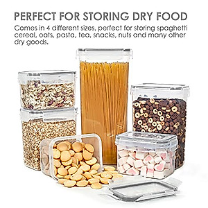 Vtopmart Airtight Food Storage Containers Set with Lids, 15pcs BPA Free Plastic Dry Food Canisters for Kitchen Pantry Organization and Storage, Dishwasher safe,Include 24 Labels, Grey