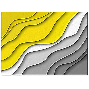 Large Indoor Area Rugs,Modern Runner Rug for Living Room Yellow Grey Gradient Abstract Art Modern Geometric Non-Slip Accent Throw Rug Carpet Kitchen Floor Mat for Bedroom Nursery