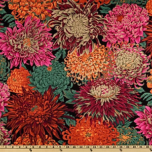 Kaffe Fassett Collective 2010 Drama Japanese Chyrsanthemum Red, Fabric by the Yard