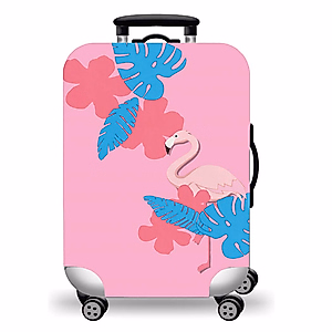 WUJIAONIAO Travel Luggage Cover Baggage Suitcase Protector Fit for 18-32 Inch Luggage (XL (for 29-32 inch luggage), Pink flamingo)