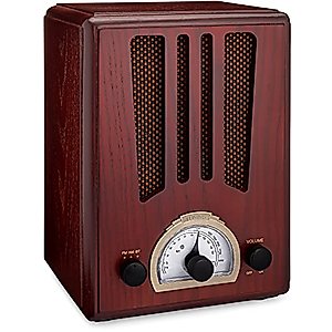 ClearClick Classic Vintage Retro Style AM/FM Radio with Bluetooth - Handmade Wooden Exterior