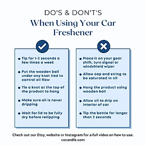 CE CRAFT Car Air Freshener Diffuser, 2 Pack, Pink & Beige, 14 Days Scent Duration, Liquid, Automotive Air Freshener, Rearview Mirror Pendant, Car & Home Use