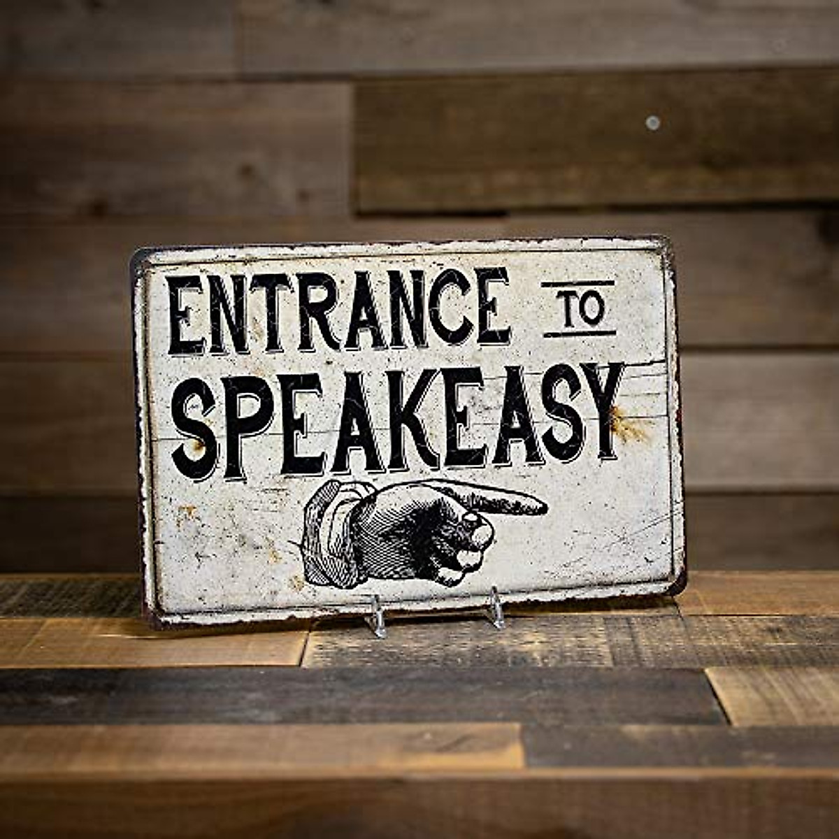 Chico Creek Signs Entrance to Speakeasy Sign Decor Speak Easy Signs Great Gatsby Prohibition Decorations Rustic Farmhouse Roaring 20s 1920s Mugshot Wall Art Tin Metal 8 x 12 High Gloss 208120020151