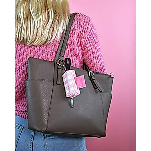 Oh Baby Bags Dirty Diaper Bag Dispenser, Clip On Bag Holder Attaches to Any Diaper Bag, 48 Count Large Tie Handle Bags,