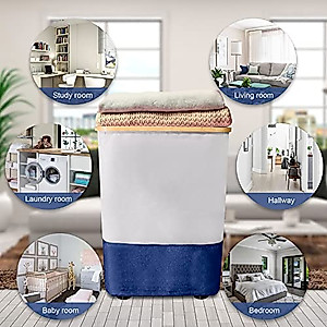 Laundry Basket with Wheels, 105L Large Laundry Hamper with Bamboo Handles, Collapsible Waterproof Clothes Hamper for Toys Clothes Organizer