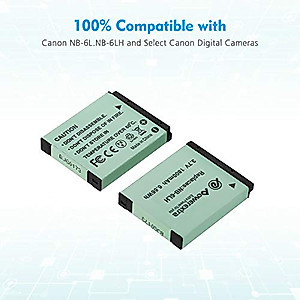 Powerextra NB-6LH Upgraded 2 Pack NB-6L Battery Compatible with Canon Powershot S120 SX510 HS SX280 HS SX500 is SX700 D20 S90 D30 ELPH 500 SX270 SX240 SX520 Cameras