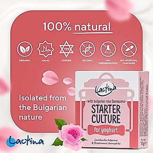 Bulgarian Yogurt Starter Culture Natural Probiotic Yogurt Culture Starter Homemade Yoghurt Starter 10 Liters Lactobacillus bulgaricus (Rose)