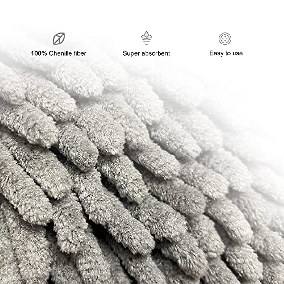 Hanging Hand Towel for Kitchen and Bathroom | Chenille Hand Towel with Button Loop | Funny Cute Microfiber Towel 2 Pcs