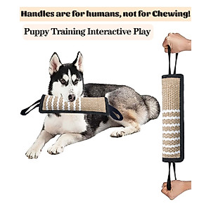 Clysrou Dog Tug Toy Dog，Tough Jute Bite Pillow - Durable, Training Equipment - Puppy to Large Dogs Interactive Toy.