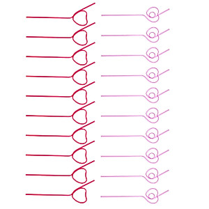 DOITOOL 40pcs Valentines Drink Straws Heart Shape Juice Coffee Straws Decorative Tea Water Straws Bendy Beverage Drinking Straws for Anniversary