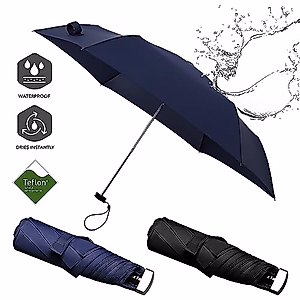 NINJAFOX Travel Umbrella Mini Umbrellas stainless steel frame rust proof,Small,Lightweight,Compact but Strong for Sun&Rain for Woman, Kids,Men Suit for Pocket (Non-Automatic)