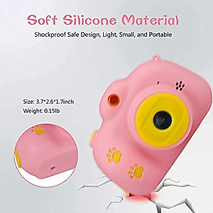 LKYBOA Children's Digital Camera -Slip Compact Digital Camera Toy for Children Best Gifts for Year Old Boys & Girls Blue Pink (Color : Pink)