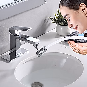 Dornberg Faucet Extender, 2 Function Rotating Faucet Aerator, 360 Degree Swivel Faucet Sprayer Head Attachment for Kitchen or Bathroom, 55/64 Inch-27UNS Female Thread with Male Adapter - Chrome