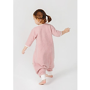 Yuni Ashley Sleep Sack 30-48Months (2.5-4yrs) Medium 2.5 TOG Waffle Teddy Pink - Baby Sleeping Sack | Sleep Sacks for Babies | Wearable Blanket | Sleep Sack for Toddlers | Wearable Blanket Baby