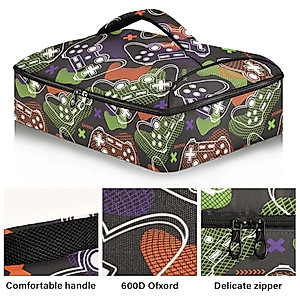 Kcldeci Insulated Thermal Food Carrier Insulated Casserole Carrier for Hot or Cold Food,Joystick Game Insulated Tote Bag for Potluck Cookouts Parties Picnic,Lasagna Lugger