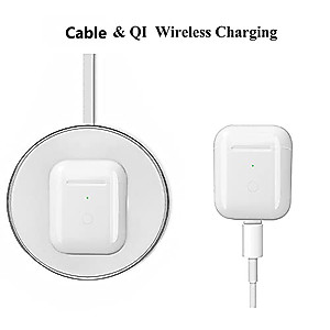 Airpods Charging Case Compatible for Airpods 1 2, Wireless Charger Replacement Case for Airpods 1&2, with Bluetooth Pairing Sync Button Without Earbuds