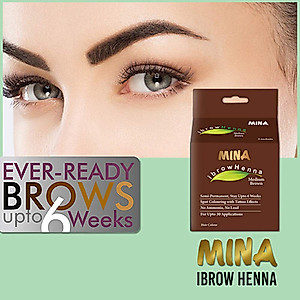 Mina ibrow Hair Color Medium Brown|Natural Spot coloring Hair Tinting Powder, Water and Smudge Proof | No Ammonia, No Lead with 100% Gray Converge|Vegan and Cruelty free