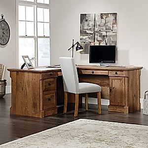 Sauder Palladia L-Shaped Desk, Vintage Oak finish