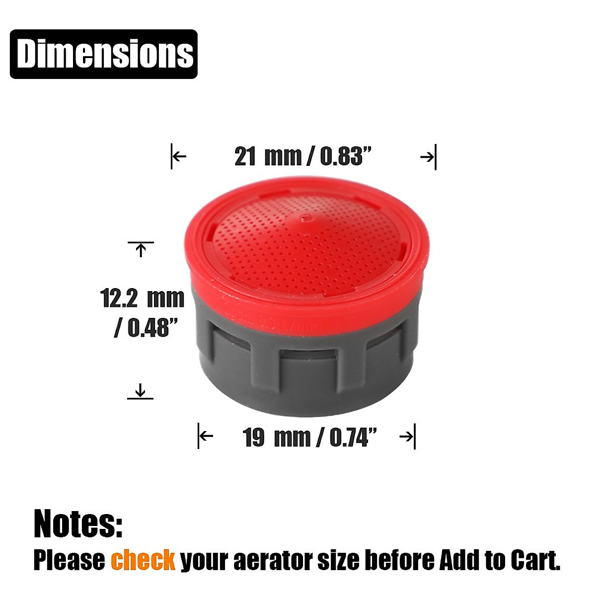 JQK Faucet Areator, 2.2 GPM Flow Retrictor Insert Faucet Aerators Replacement Parts Bathroom 3 Pack, FAN22-P3