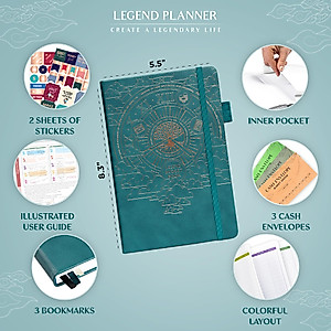 Legend Budget Book - Personal Finance Planner - Undated Monthly Journal for Budgeting, Saving Money & Bill Organizer, A5 (Dark Teal)