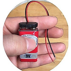 LAMPVPATH (Pack of 5) T-Type 9V Battery Connector, 9 Volt Battery Clip, 9V Battery Clip Connector with Wire and Hard Buckle Plastic Housing